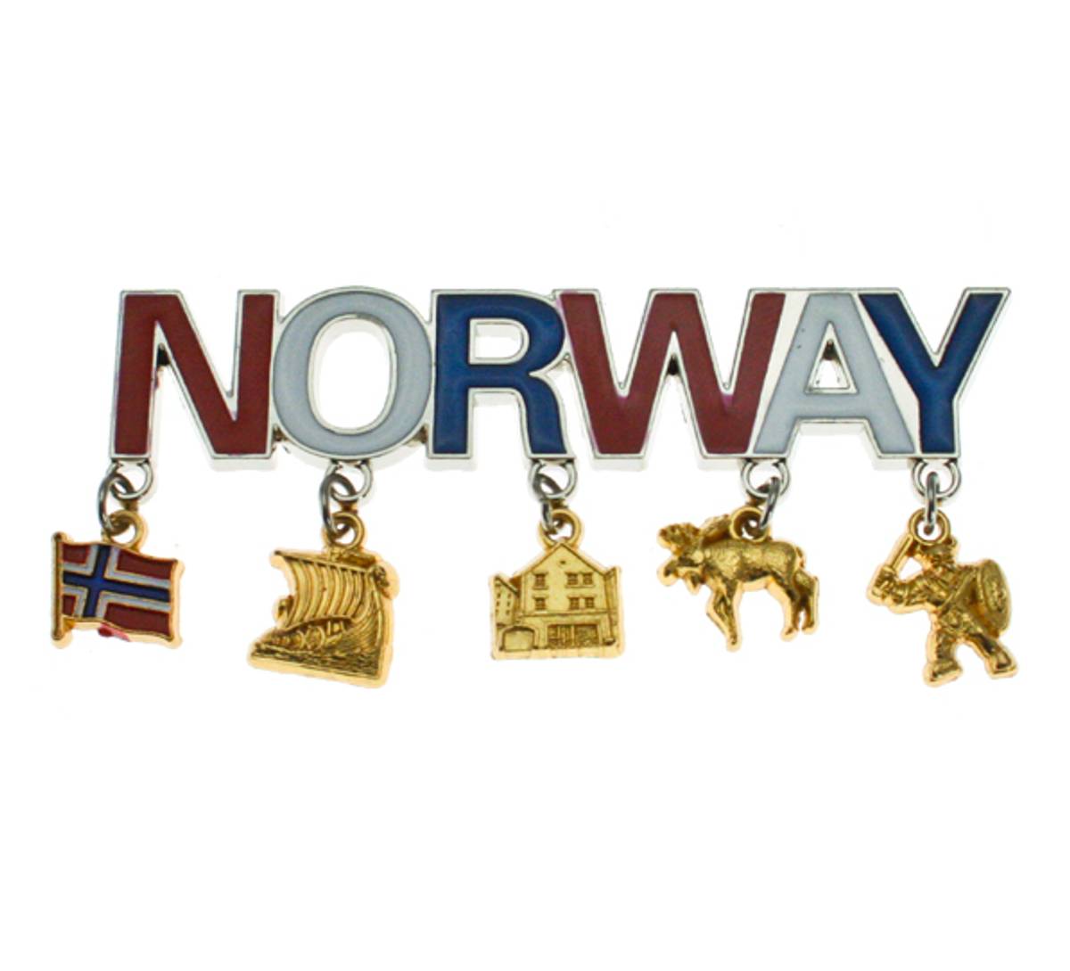 Metal magnet Norway with pendants - Trollmall.com
